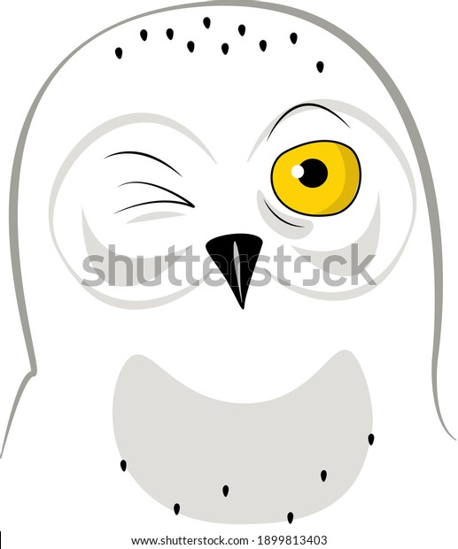 Cute Funny Cartoon Owl Blinking Vector Stock Vector (Royalty Free ...