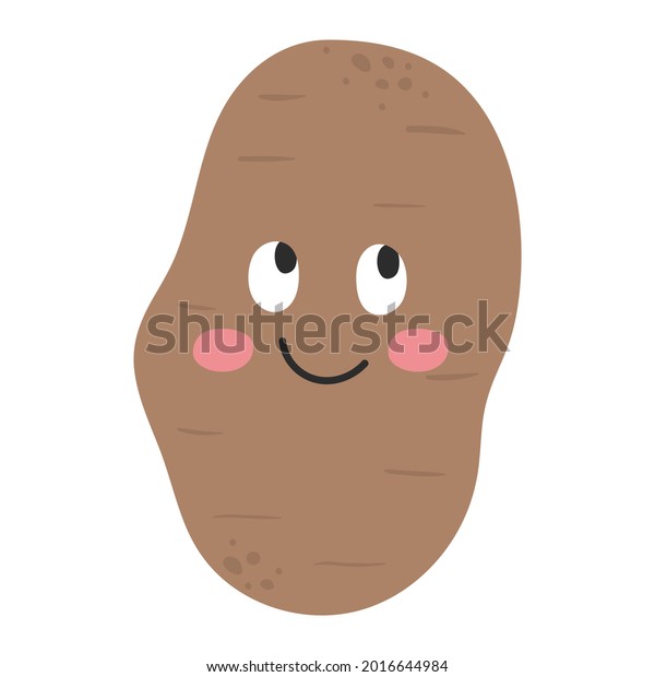 Cute Funny Cartoon Potato Face Expression Stock Vector (Royalty Free ...