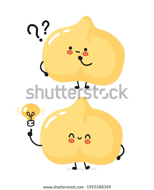 Cute Funny Chickpea Bean Character Question Stock Vector (Royalty Free ...