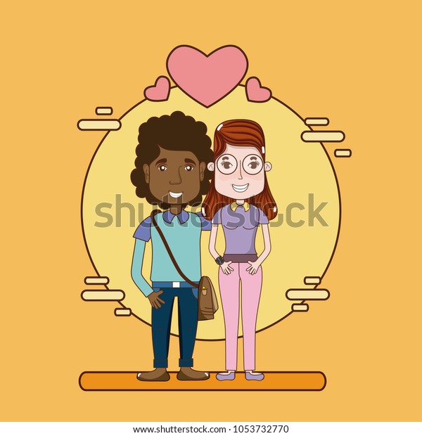 Cute Funny Couple Cartoons Stock Vector (Royalty Free) 1053732770 ...