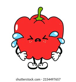 Cute Funny Crying Sad Pepper Character Stock Vector (Royalty Free ...