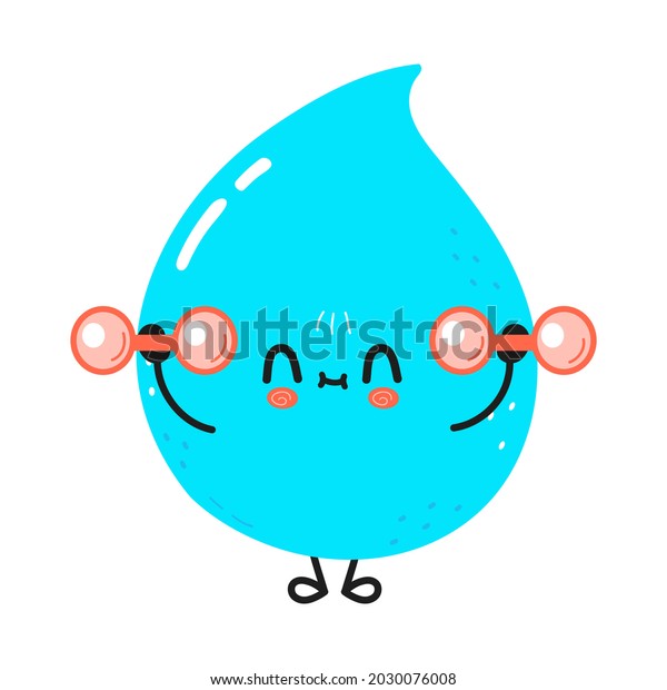 Cute Funny Crying Water Drop Character Stock Vector (Royalty Free ...