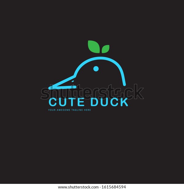 Cute Funny Duck Logo Duck Logo Stock Vector (Royalty Free) 1615684594 ...