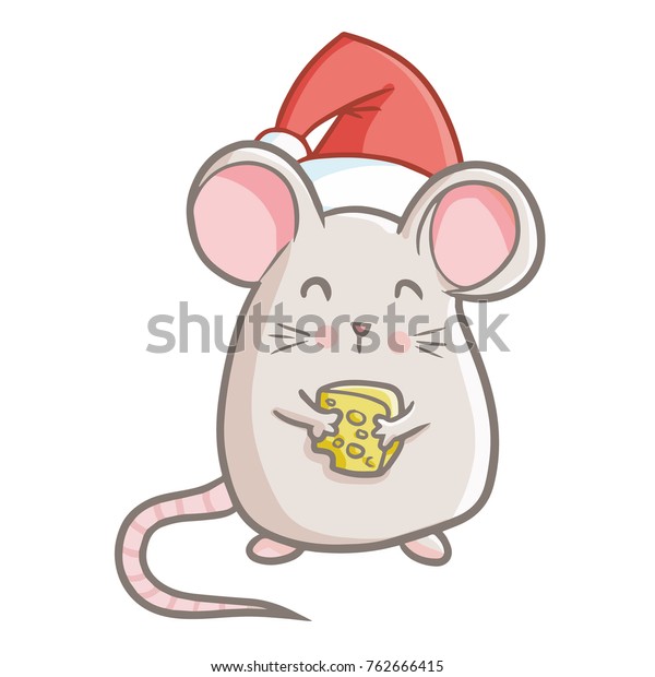 Cute Funny Fat Mouse Holding Cheese: стоковая векторная графика (без ...