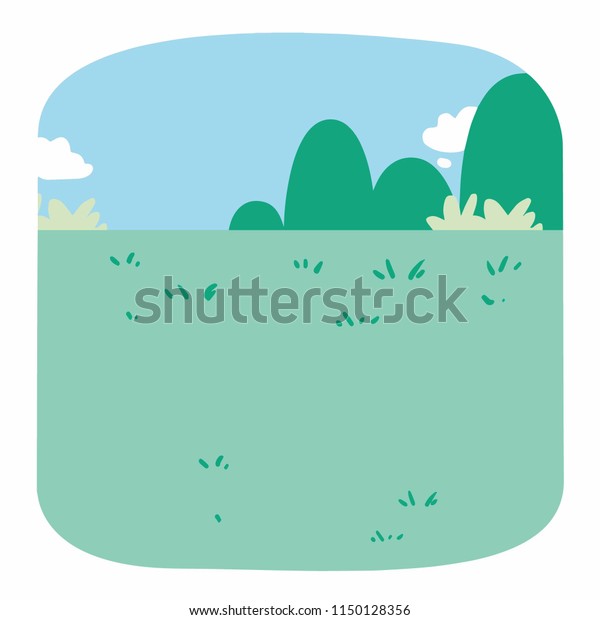 Cute Funny Grass Field Cartoon Style Stock Vector (Royalty Free) 1150128356