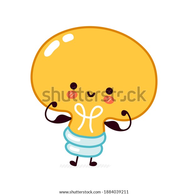 Cute Funny Light Bulb Lamp Character Stock Vector (Royalty Free ...