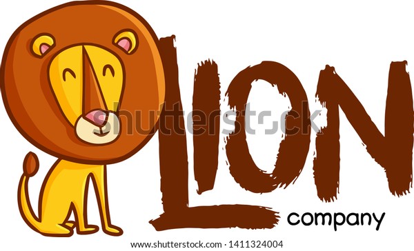 Cute Funny Logo Lion Store Company Stock Vector (Royalty Free ...