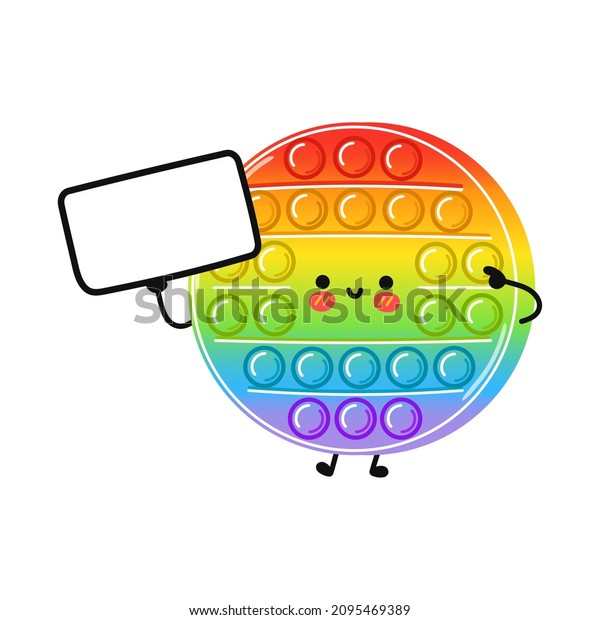 Cute Funny Popit Pop Poster Vector Stock Vector (Royalty Free ...
