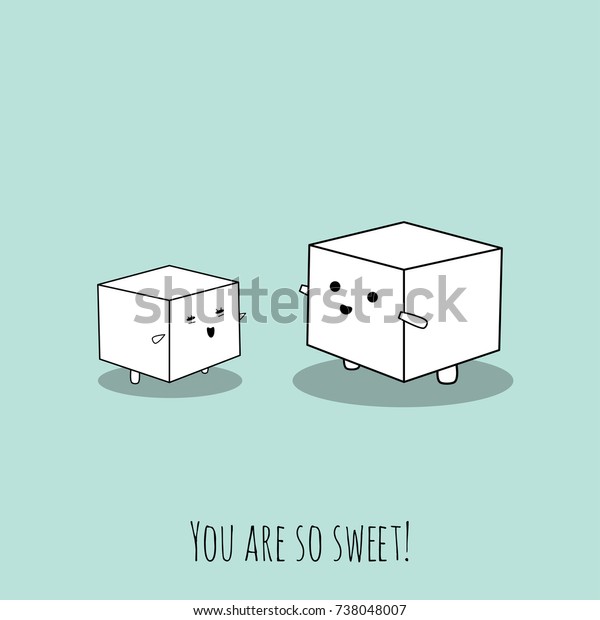Cute Funny Pun Concept Sweet Sugar Stock Vector (Royalty Free) 738048007