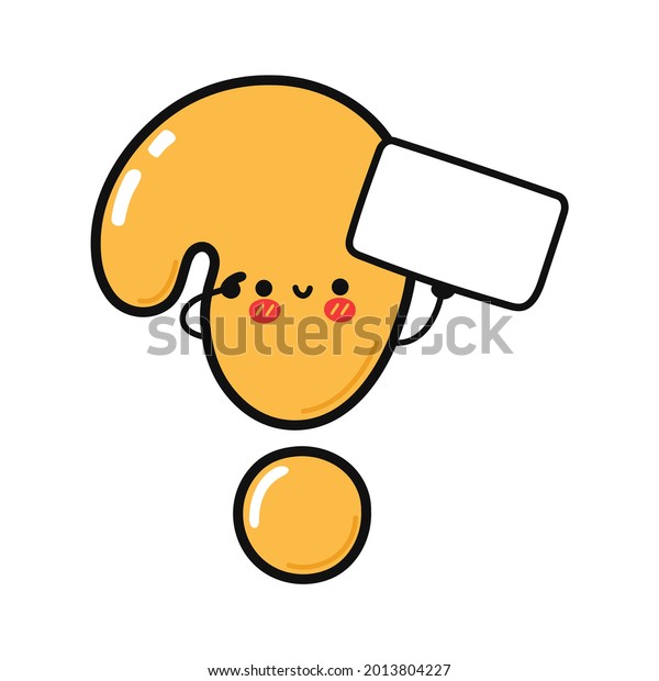 Cute Funny Question Mark Poster Vector Stock Vector (Royalty Free ...