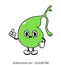 Cute Funny Sad Gallbladder Character Vector Stock Vector (Royalty Free ...