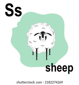Cute Funny Sheep Abc Childrens Wall Stock Vector (Royalty Free ...