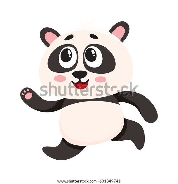 Cute Funny Smiling Baby Panda Character Stock Vector (Royalty Free ...
