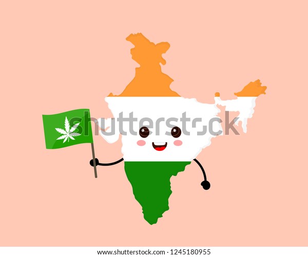 Cute Funny Smiling Happy India Map Stock Vector (Royalty Free ...