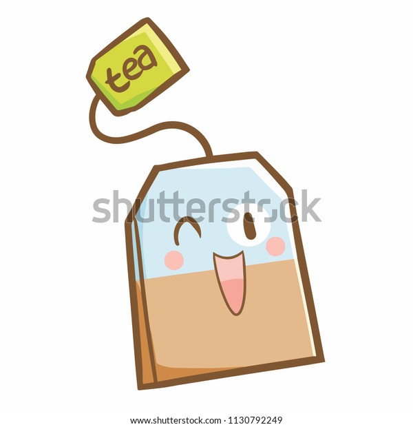 Cute Funny Tea Bag Laughing Vector Stock Vector (Royalty Free) 1130792249