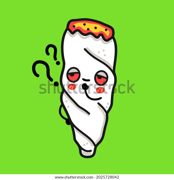 Cute Funny Weed Joint Character Question Stock Vector (Royalty Free ...