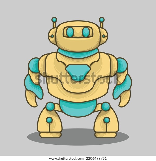 Cute Futuristic Mecha Robot Mascot Design Stock Vector (Royalty Free ...