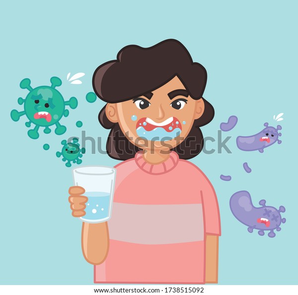 Cute Gargle Illustration Flat Design Cartoon Stock Vector (Royalty Free ...