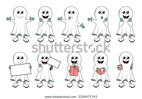 Cute Ghost Cartoon Illustration Graphic Stock Vector (Royalty Free ...