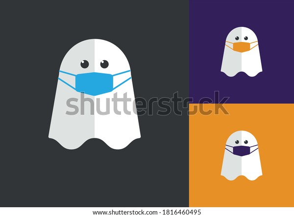 Cute Ghost Face Mask Halloween 2020 Stock Vector (Royalty Free) 1816460495