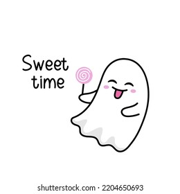 Cute Ghost Halloween Candy Stock Vector (Royalty Free) 2204650693 ...