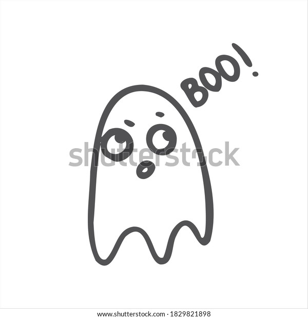Cute Ghost Phantom Icons Isolated On Stock Vector (Royalty Free) 1829821898