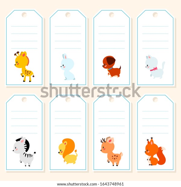 Cute Gift Tags Set Gift Tags Stock Vector (Royalty Free) 1643748961 ...