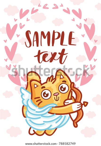 Cute Ginger Cat Cupid Bow Arrow Stock Vector (Royalty Free) 788582749 ...
