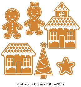 Cute Gingerbread Vector Cartoon Illustration Stock Vector (Royalty Free ...