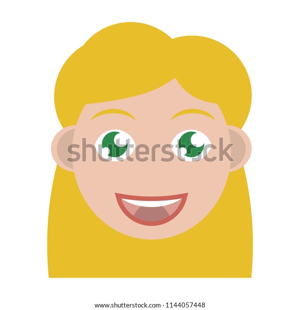 Cute Girl Avatar Face Vector Illustration Stock Vector (Royalty Free ...