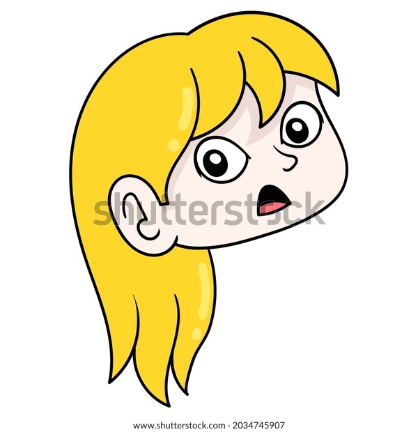 Cute Girl Blonde Gawk Face Vector Stock Vector (Royalty Free ...