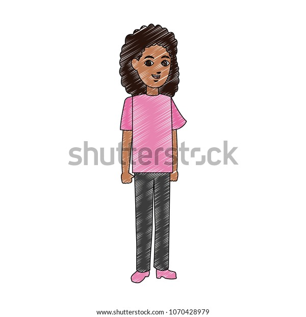 Cute Girl Cartoon Scribble Stock Vector (Royalty Free) 1070428979 ...