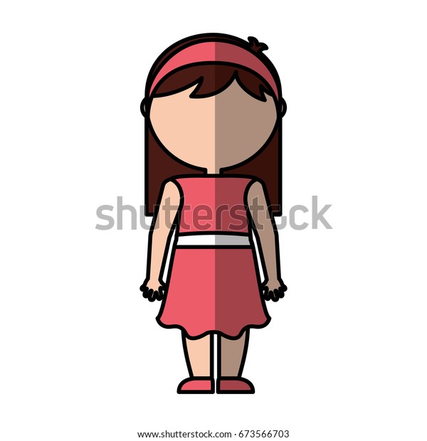 Cute Girl Character Icon Stock Vector (Royalty Free) 673566703 ...