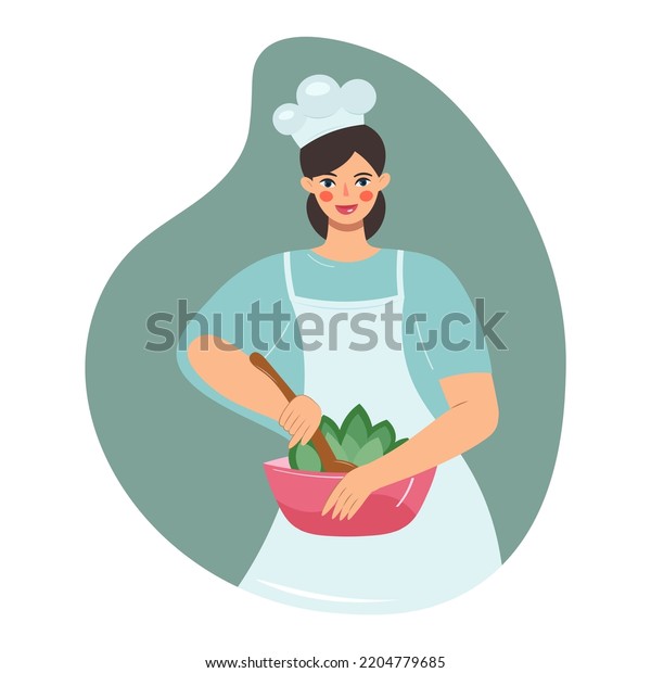 Cute Girl Chef Vector Isolated Illustration Stock Vector (Royalty Free ...