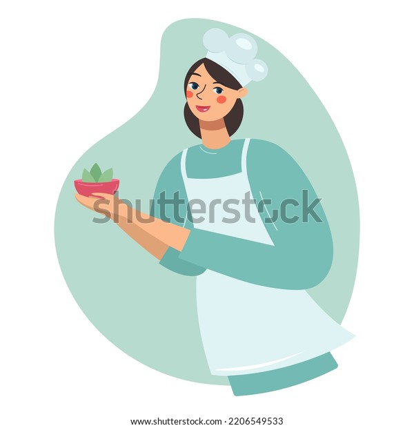 Cute Girl Chef Vector Isolated Illustration Stock Vector Royalty Free