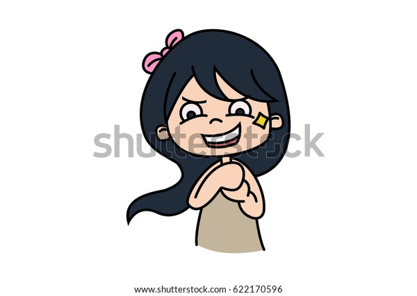 Cute Girl Devil Smile Vector Illustration Stock Vector (Royalty Free ...