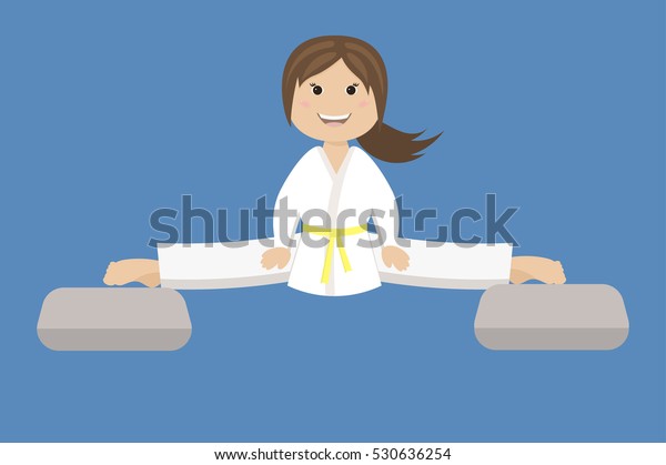 Cute Girl Doing Splits Flat Vector Stock Vector (Royalty Free) 530636254