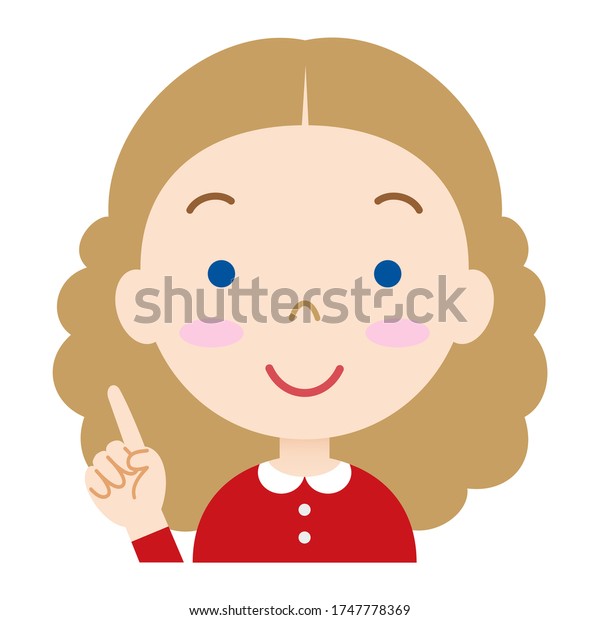 Una linda chica explicando con una: vector de stock (libre de regalías ...