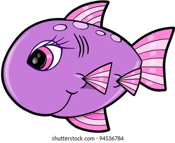 Cute Girl Fish Ocean Vector Illustration Stock Vector (Royalty Free ...