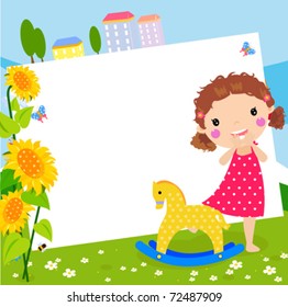 Cute Girl Frame Stock Vector (Royalty Free) 72487909 | Shutterstock