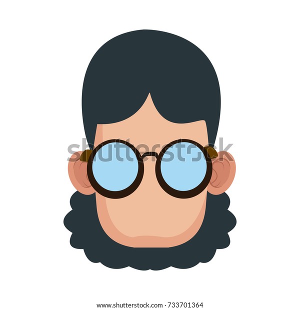 Cute Girl Glasses Cartoon Stock Vector Royalty Free 733701364