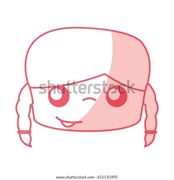Cute Girl Head Drawing Character Stock Vector (Royalty Free) 651535495 ...