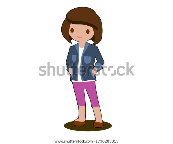 Cute Girl Jacket Vector Illustration Stock Vector (Royalty Free ...