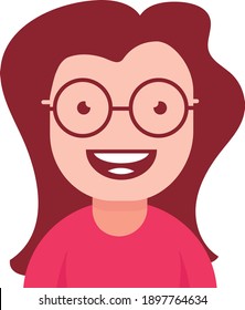 Cute Girl Smiley Face Vector Flat Stock Vector (Royalty Free ...