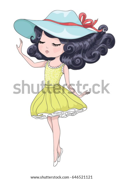 Cute Girl Vector Design Stock Vector (Royalty Free) 646521121