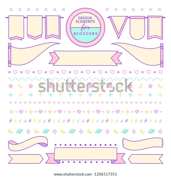 Cute Girly Design Elements Bloggers Vector Stock Vector (Royalty Free ...