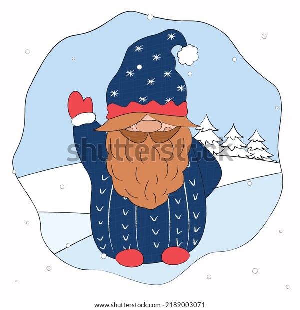 Cute Gnomes Santas Helpers Christmas Illustration Stock Vector (Royalty ...