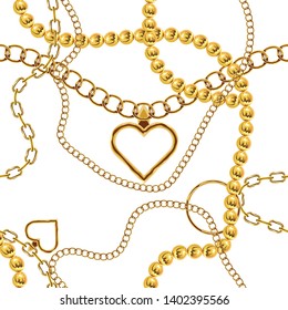 Cute Gold Chain Texture Seamless Flat Stock Vector (Royalty Free ...