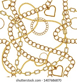 Cute Gold Chain Texture Seamless Flat Stock Vector (Royalty Free ...