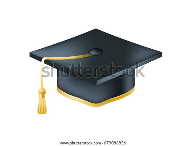 Cute Graduation Cap Icon On White Stock Vector (Royalty Free) 679086856
